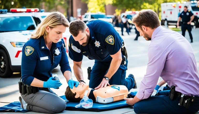 what should you do if there are two people providing first aid to a ...